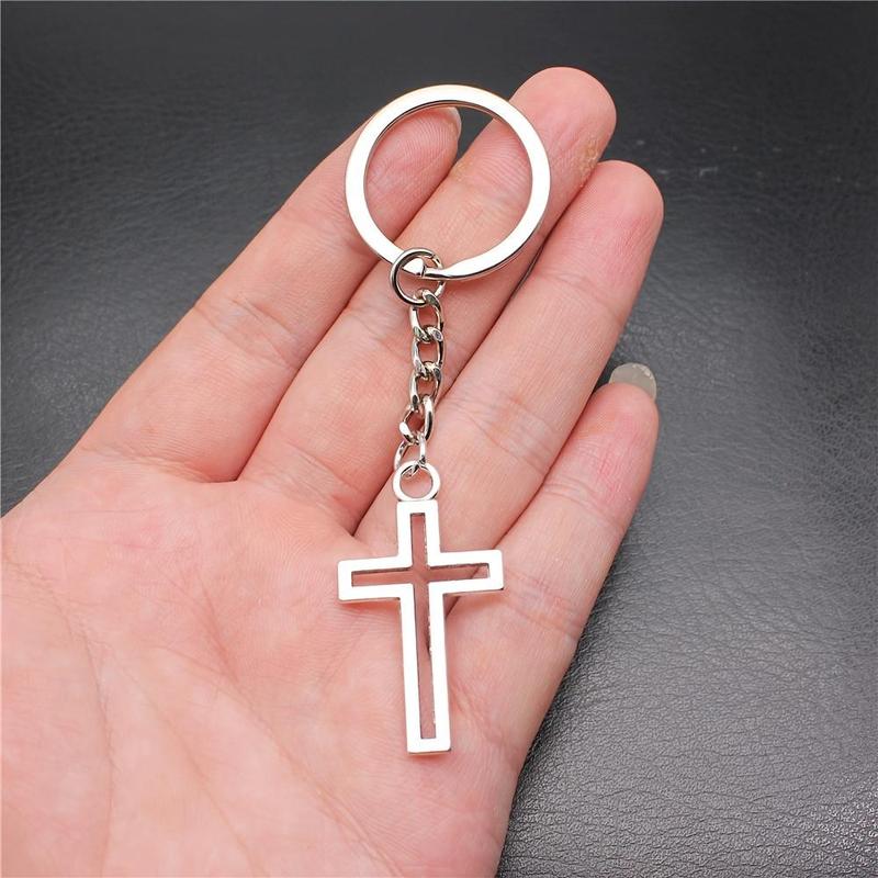 Trendy Cool Silvery Hollow Cross Keychain, For Bags Car Keys - TikTok ...